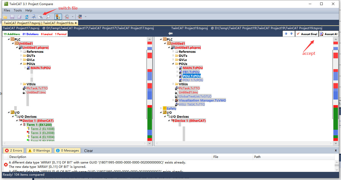 TwinCAT 3项目比较工具使用技巧: TwinCAT3如何实现项目文件的合并（merge）功能 | 倍福虚拟学院